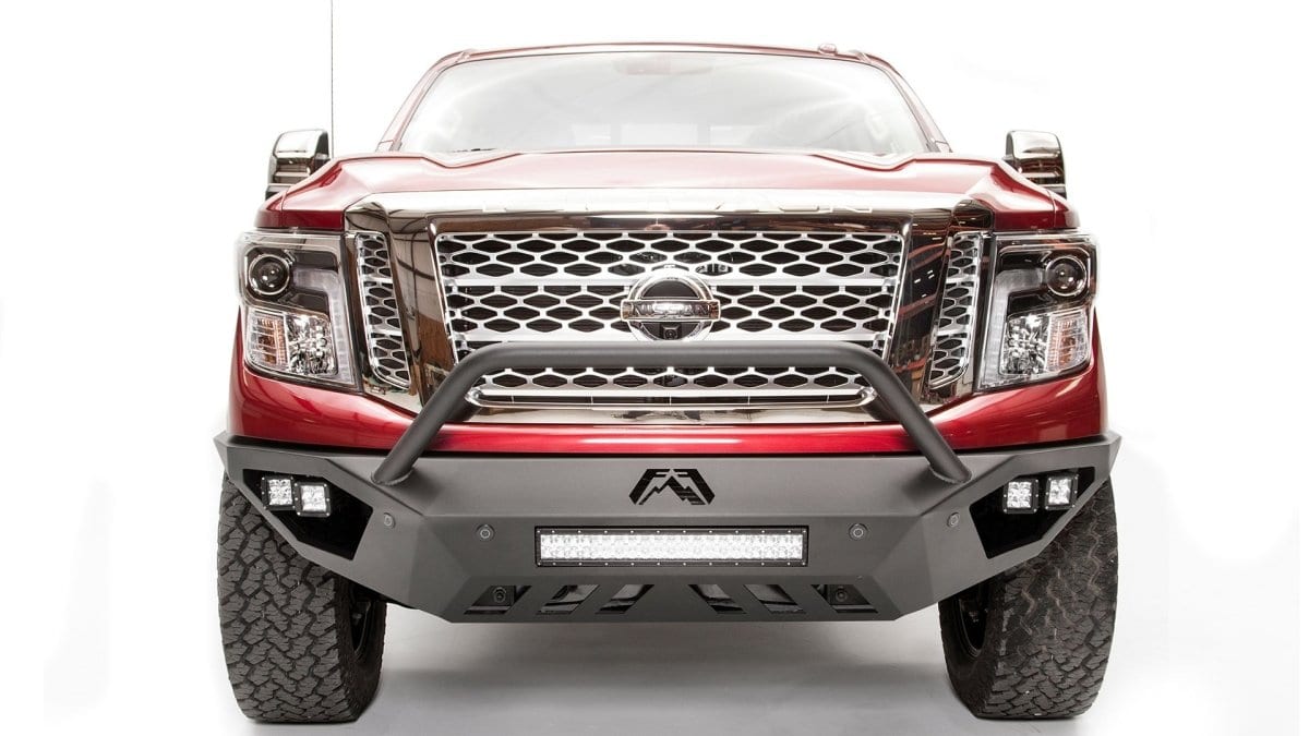 Fab Fours NT16-D3752-1 2016-2020 Nissan Titan XD Front Bumper, BumperStock